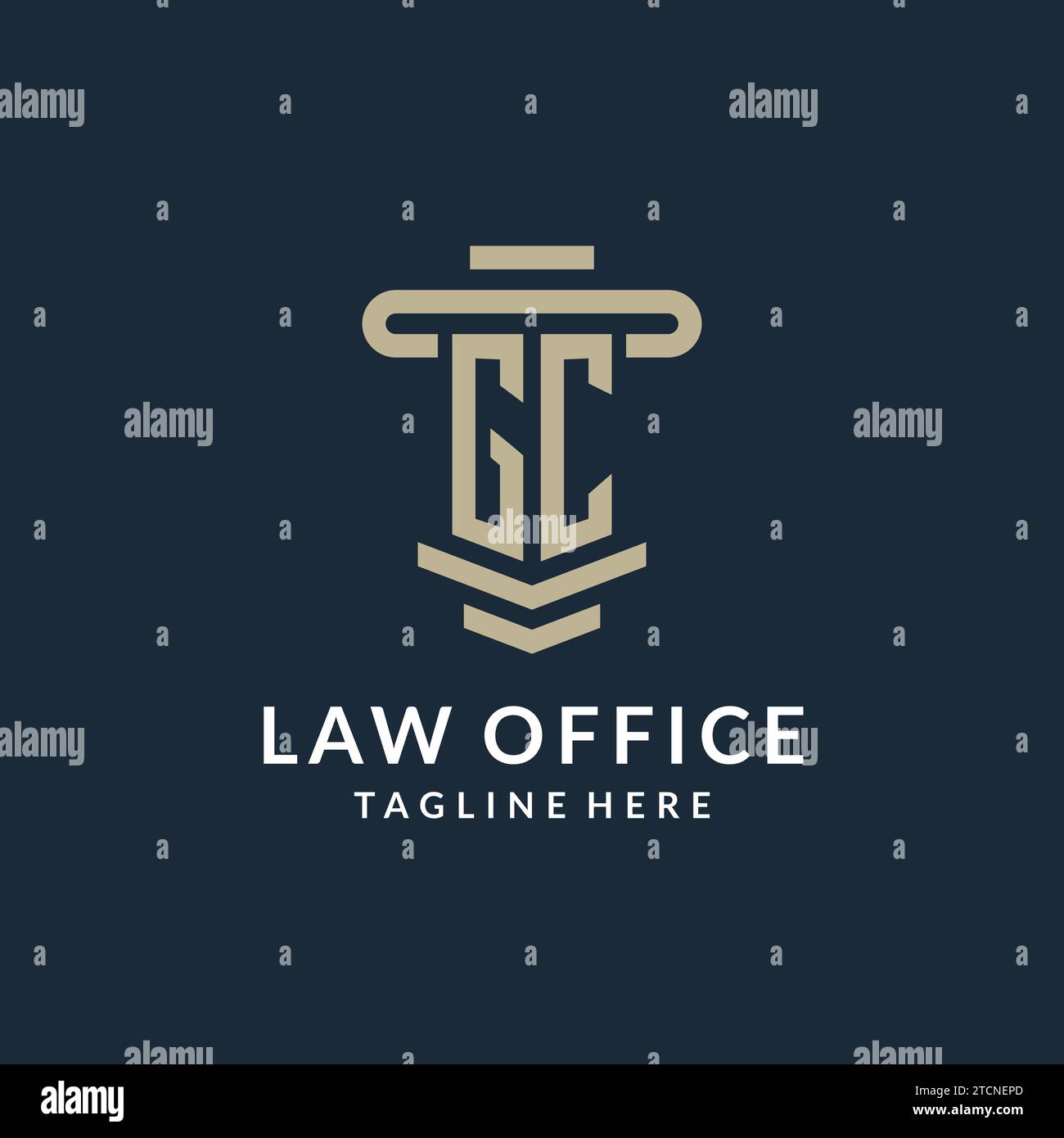 GC initial logo monogram with simple luxury pillar line vector design ...