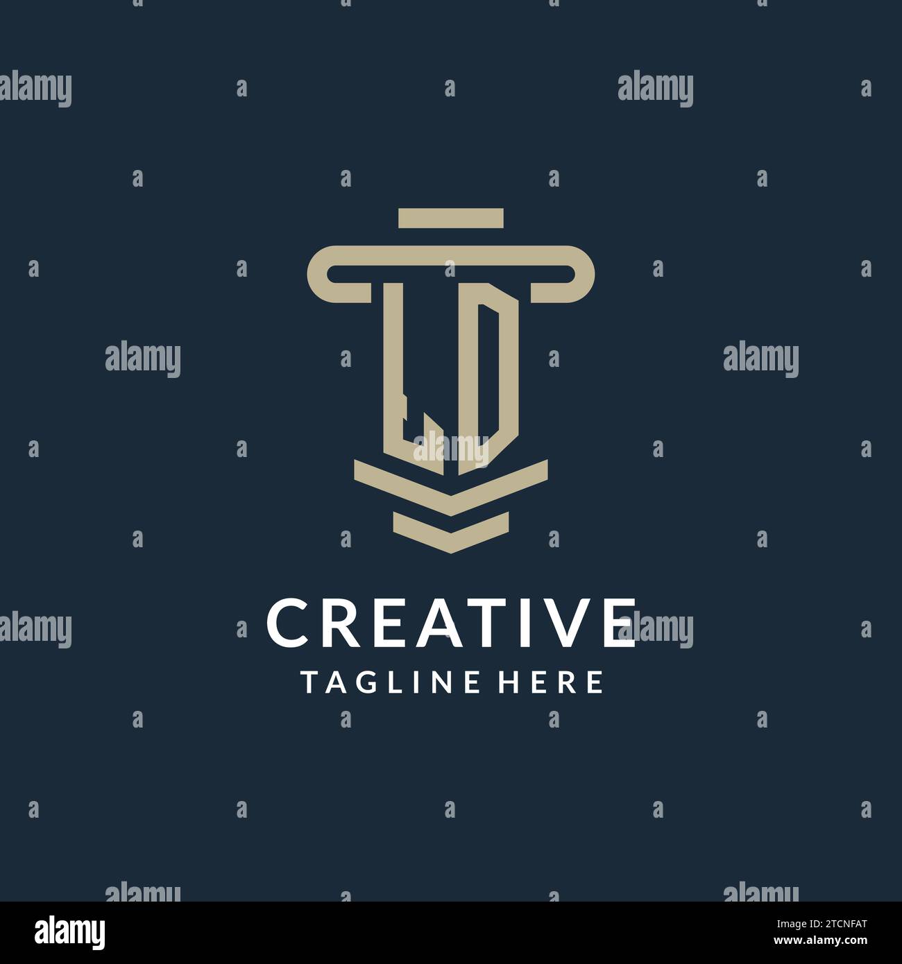 LD initial logo monogram with simple luxury pillar line vector design ideas Stock Vector Image ...