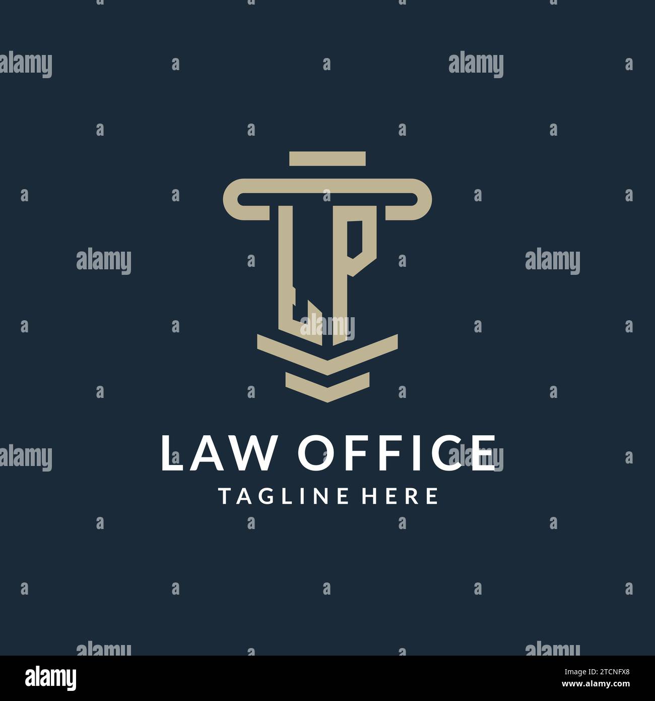 LP initial logo monogram with simple luxury pillar line vector design ...