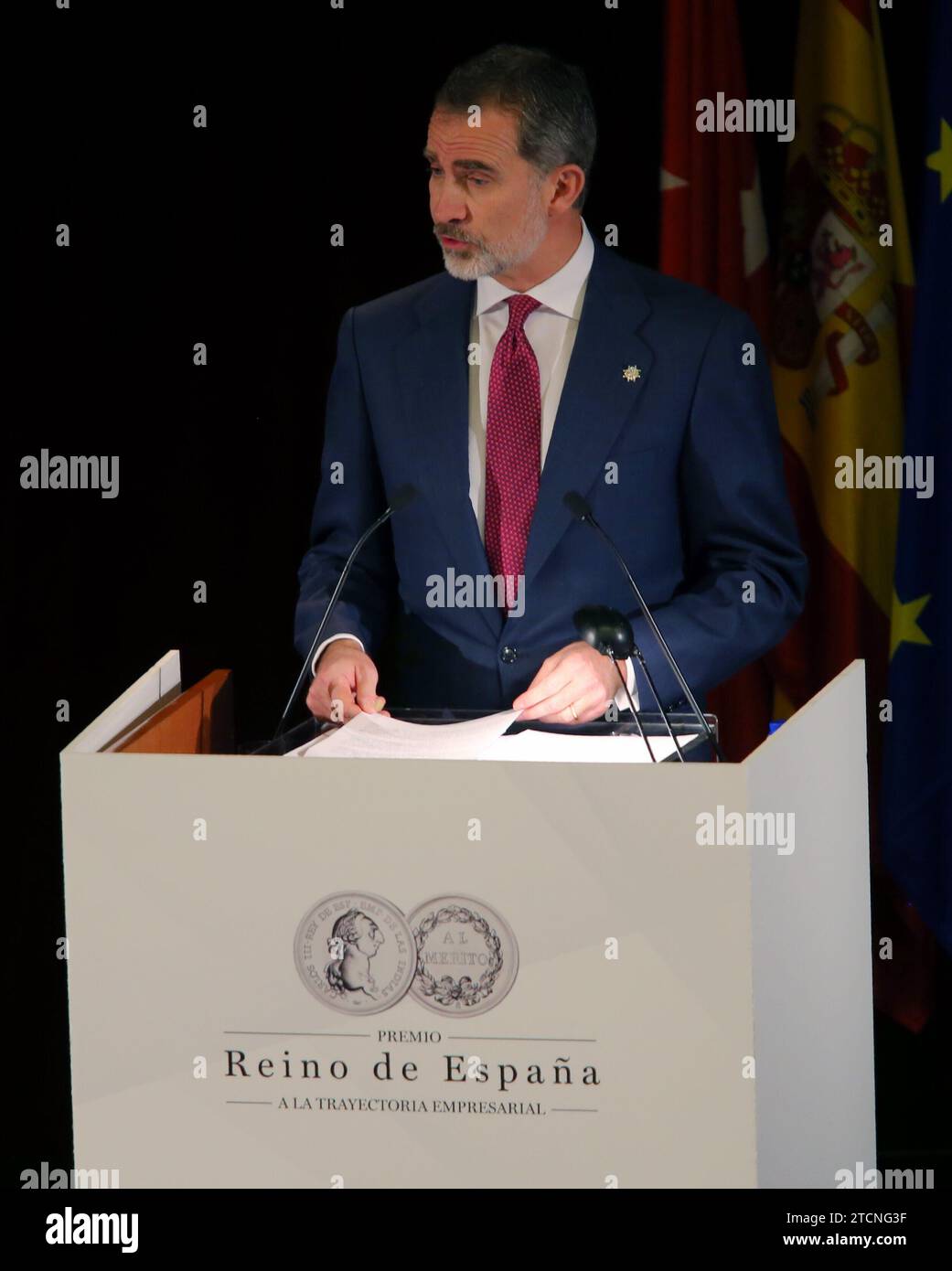 Madrid, 02/26/2020. The King presents the in memoriam award to Plácido ...