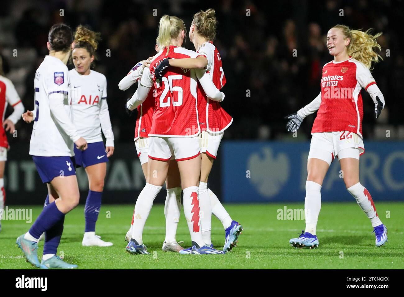 London, UK. 13 December 2023. Stina Blackstenius celebrates during the ...