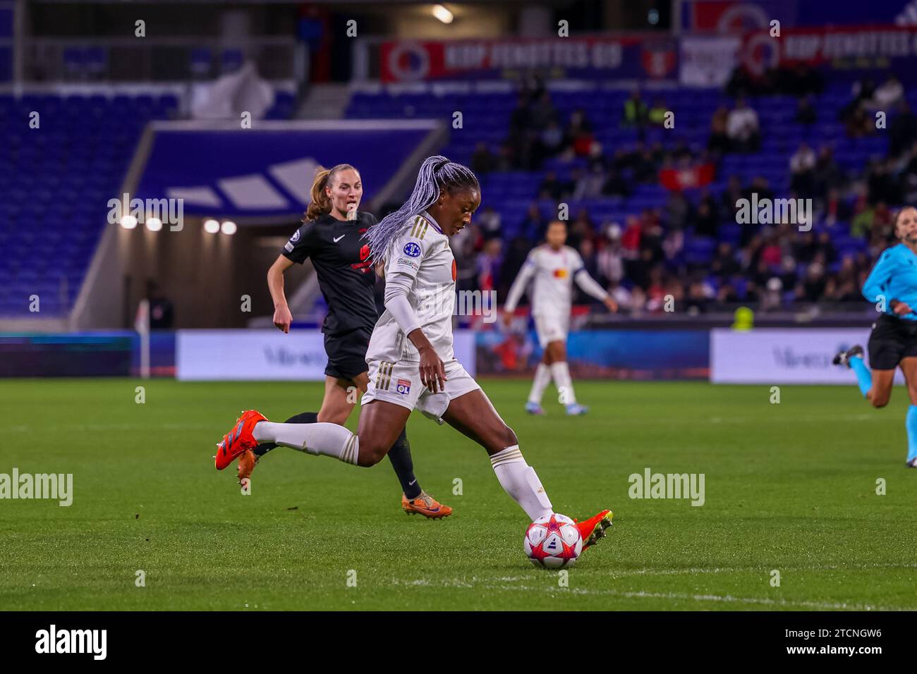 Lyon, France. 13th Dec, 2023. Kadidiatou Diani (11) from OL in action ...