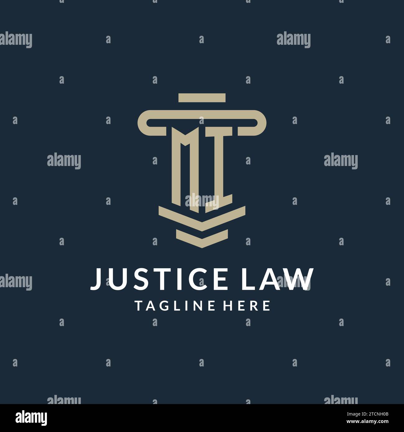MI initial logo monogram with simple luxury pillar line vector design ...
