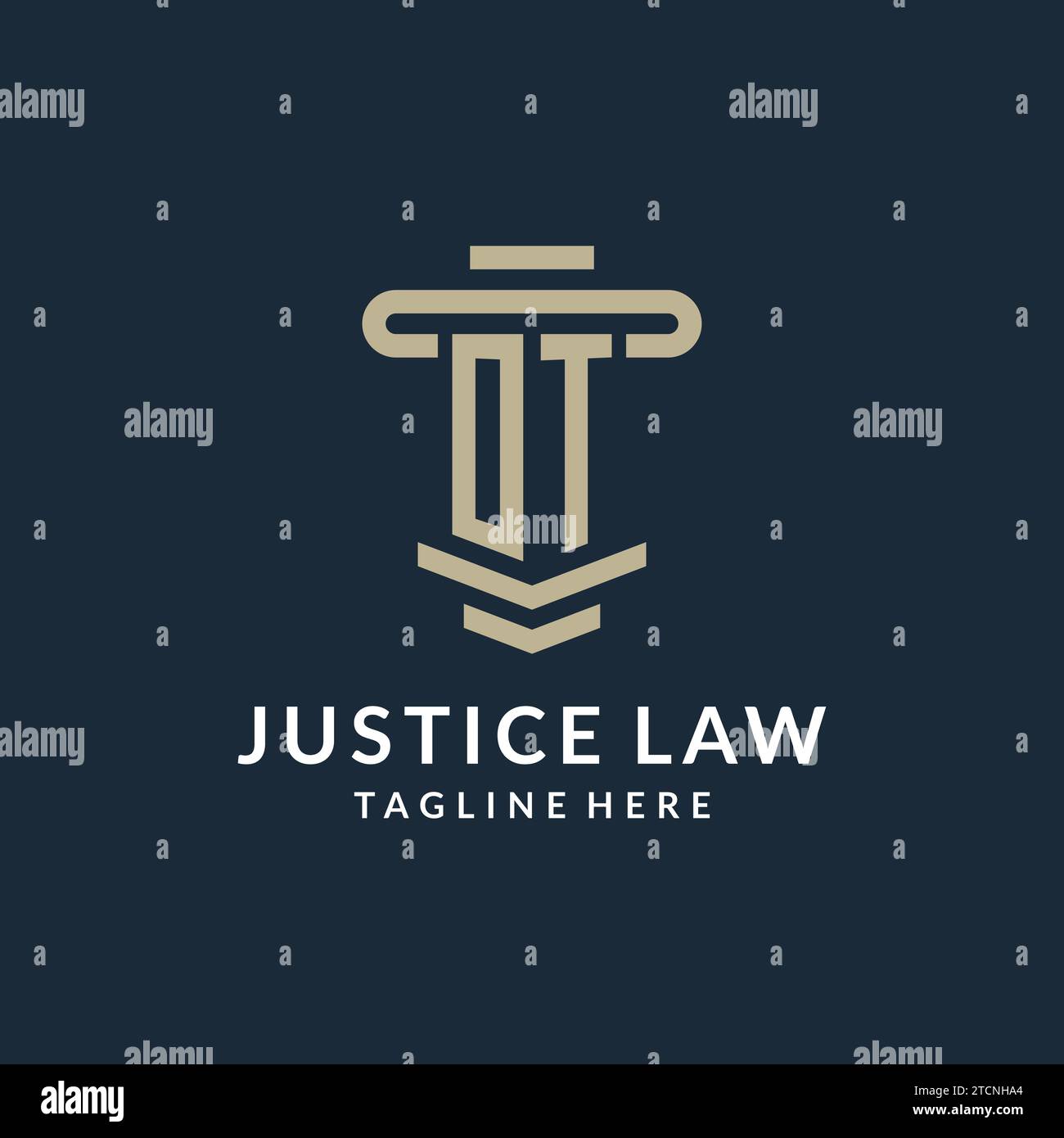 OT initial logo monogram with simple luxury pillar line vector design ...