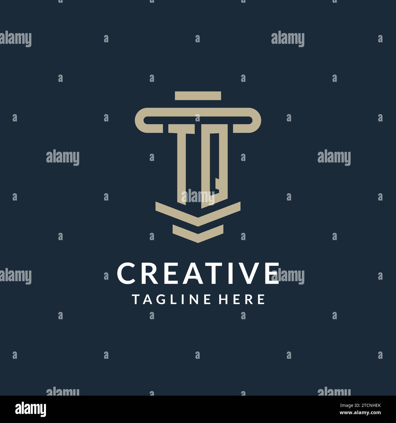 TQ initial logo monogram with simple luxury pillar line vector design ideas Stock Vector Image ...