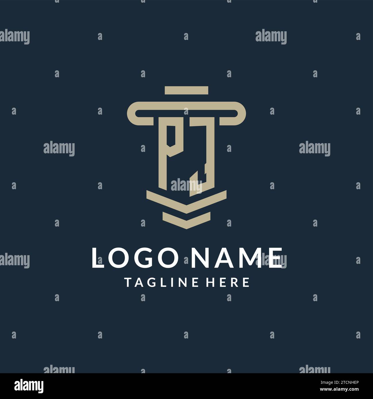 PJ initial logo monogram with simple luxury pillar line vector design ideas Stock Vector Image ...