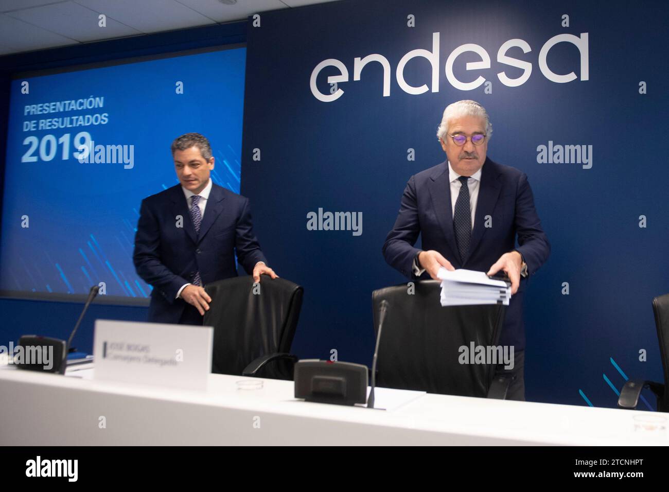Madrid, 02/25/2020. Endesa headquarters. Presentation of 2019 results. José Bogas, CEO. Photo ...