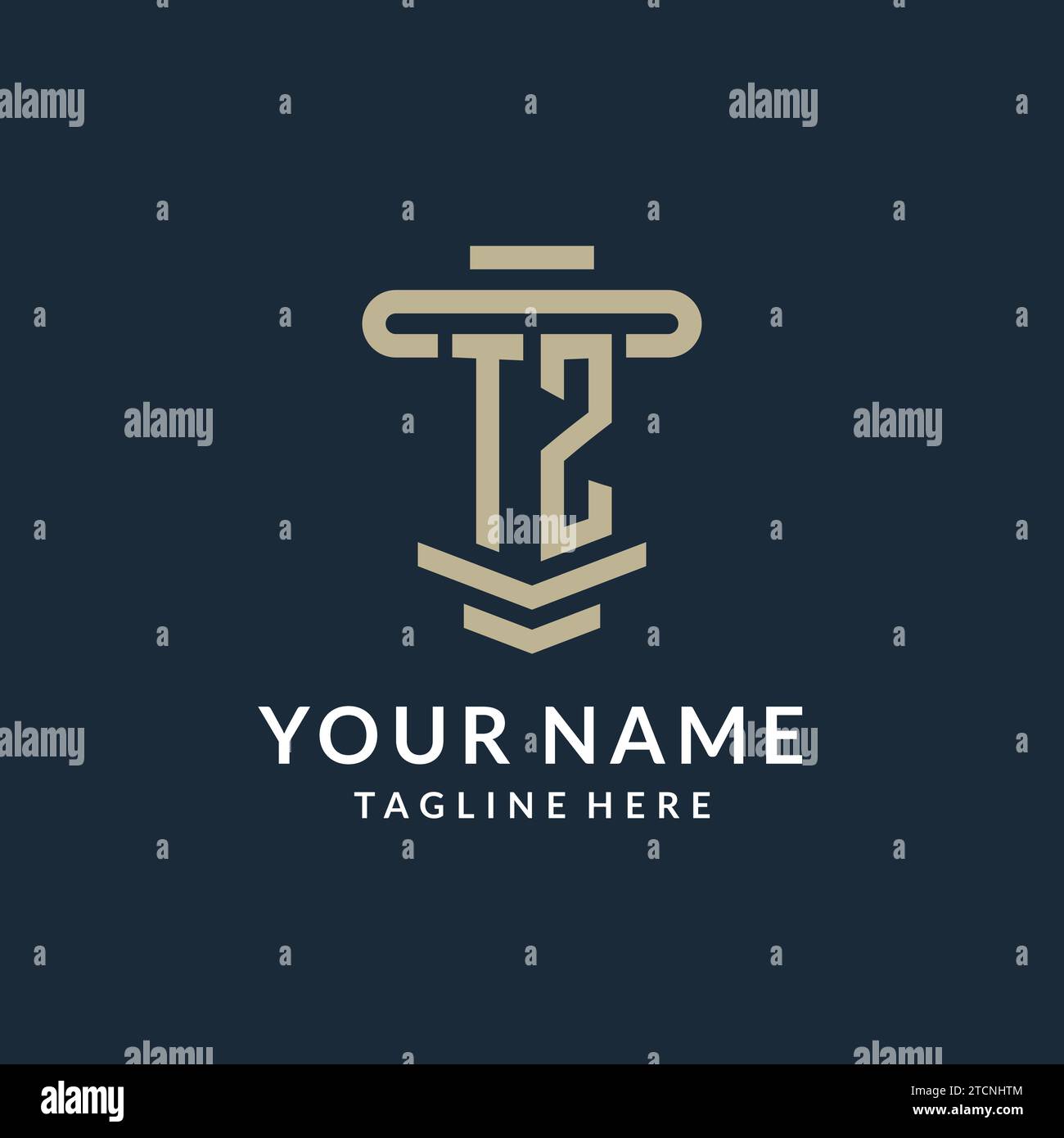 TZ initial logo monogram with simple luxury pillar line vector design ideas Stock Vector Image ...