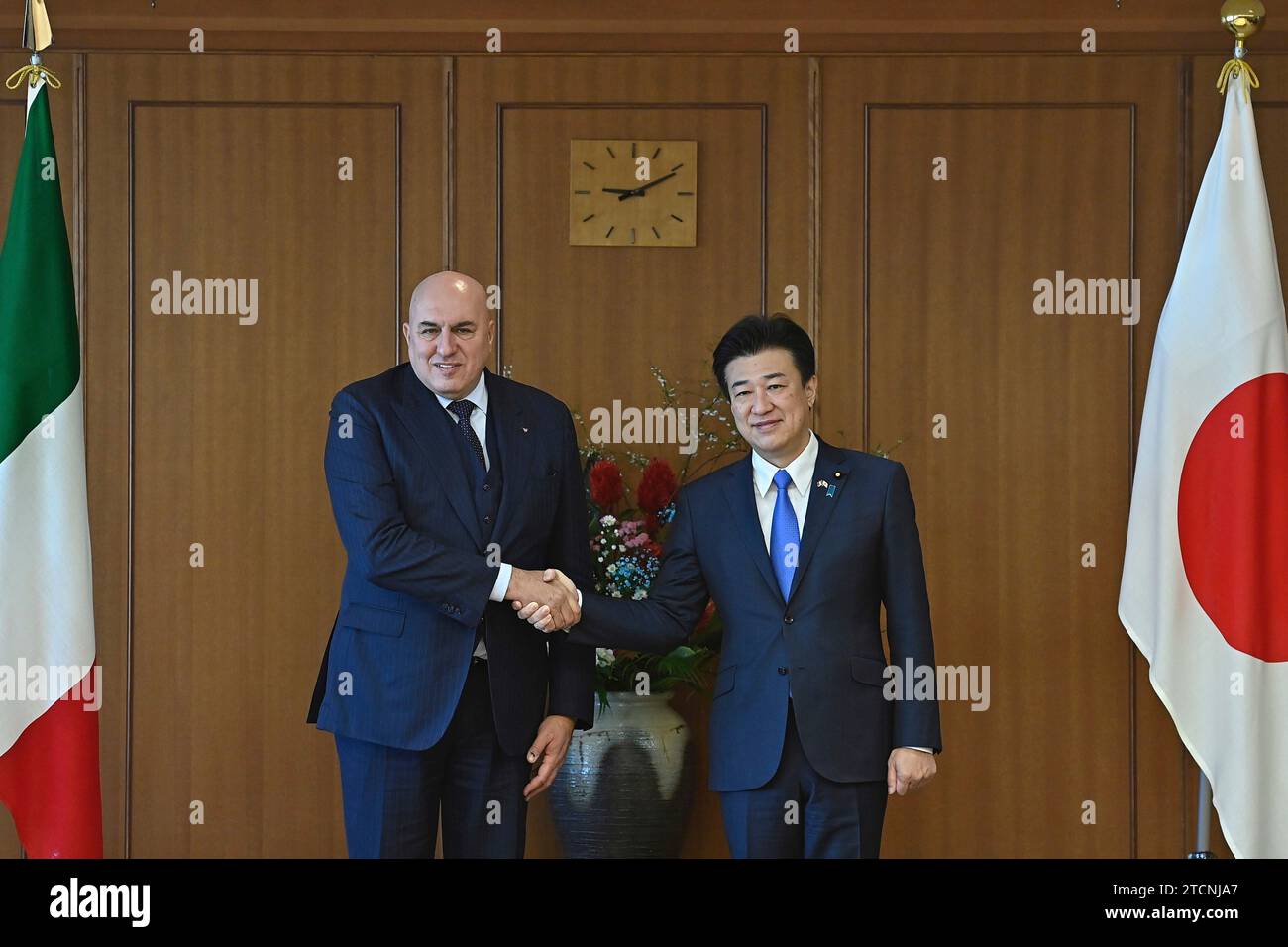 Italy's Defense Minister Guido Crosetto, left, with Japanese Defense ...