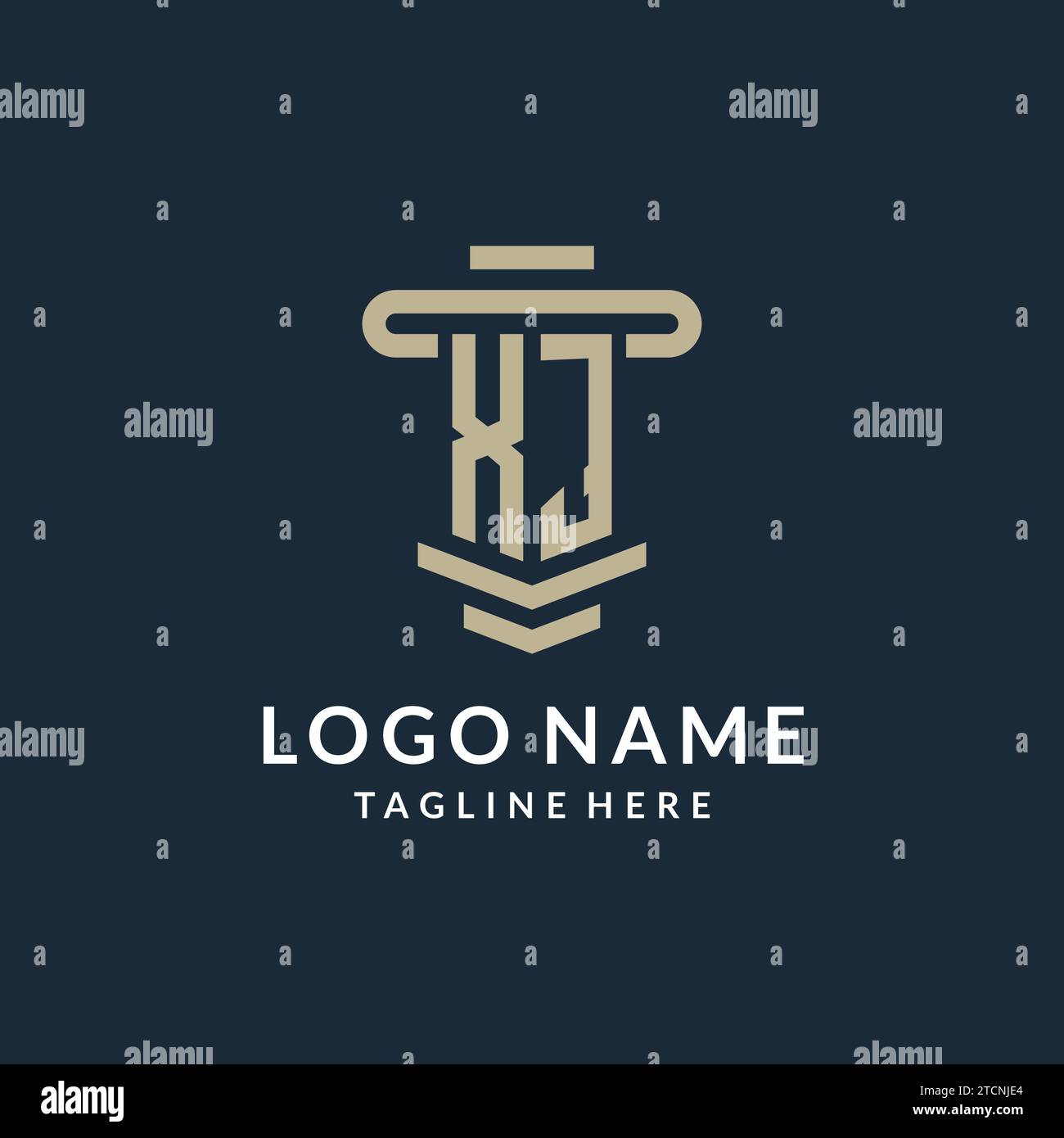 XJ initial logo monogram with simple luxury pillar line vector design ideas Stock Vector Image ...