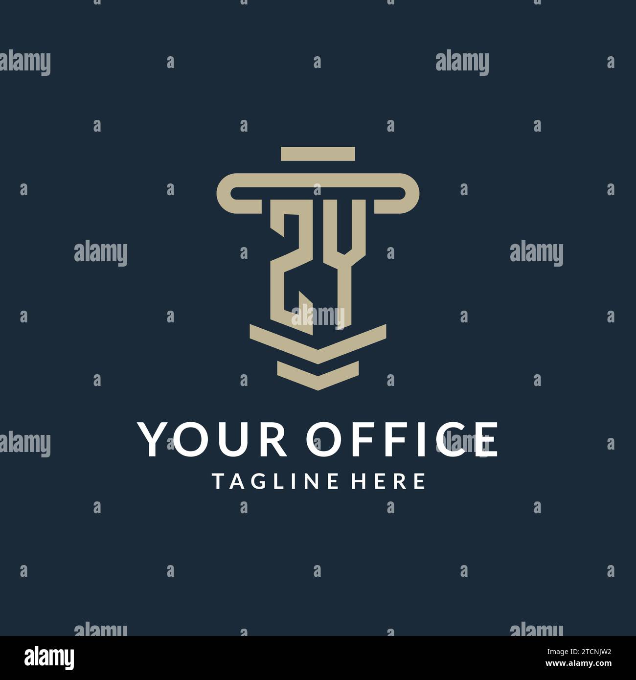 ZY initial logo monogram with simple luxury pillar line vector design ideas Stock Vector Image ...