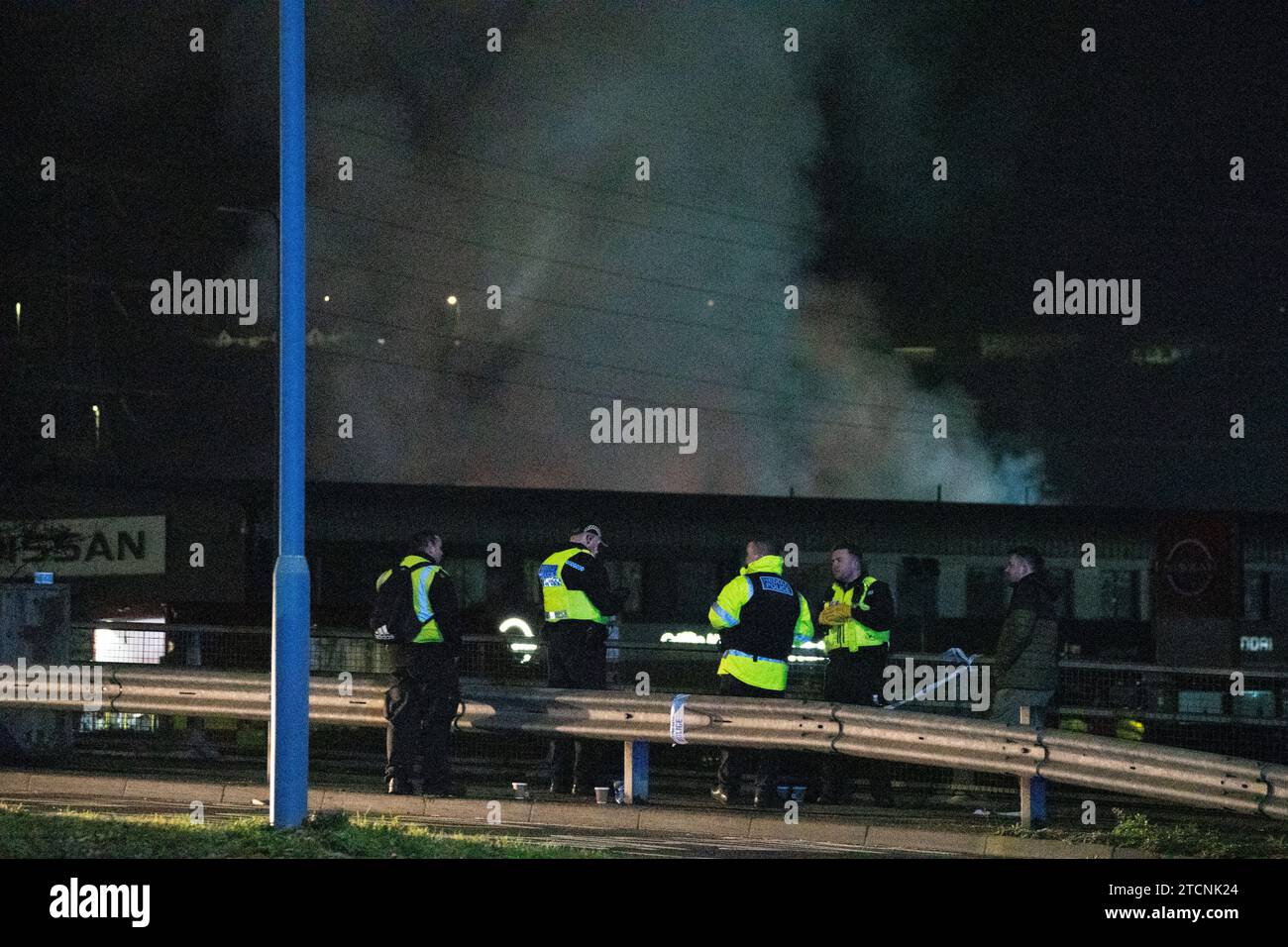 Emergency services at the scene on Severn Road, Treforest, in South ...