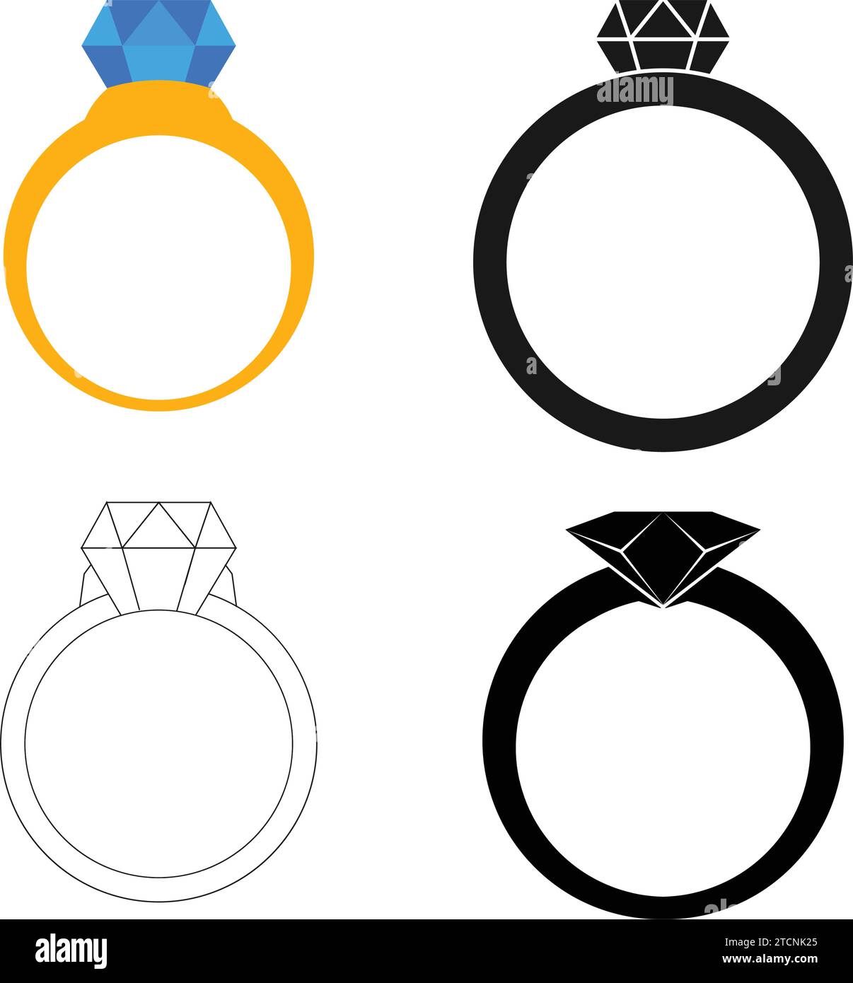 White diamond engagement ring icon Stock Vector Images - Alamy