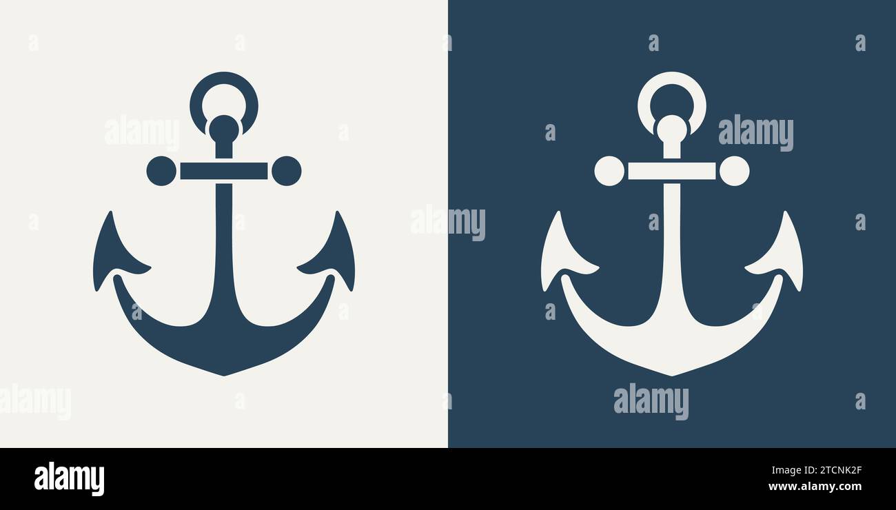 Vector Anchors. Anchor Silhouette Icon Set. Anchor with Outline. Anchor ...