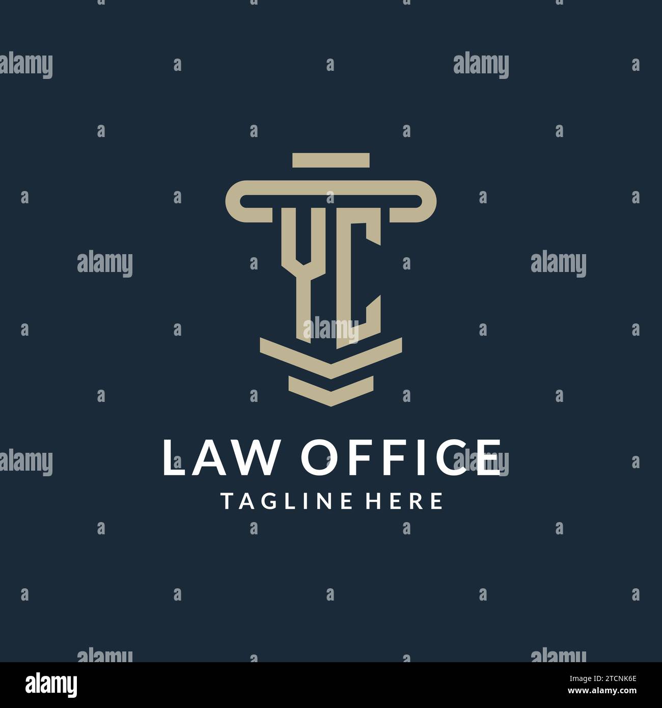 YC initial logo monogram with simple luxury pillar line vector design ...