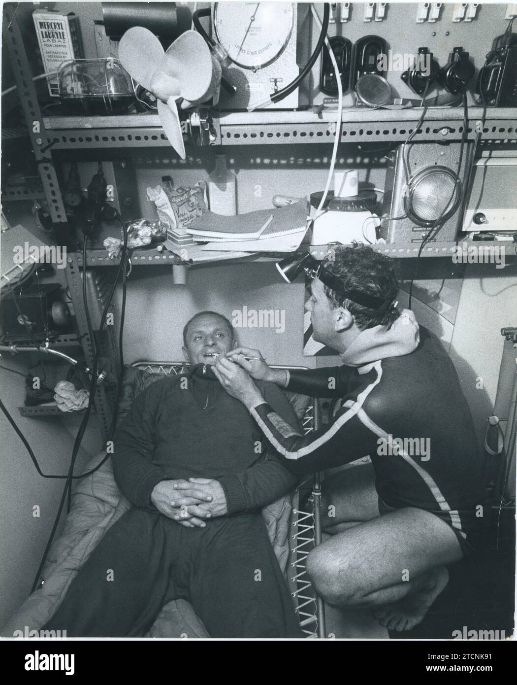 1962. Jacques Cousteau's Operation Diogenes, in which divers Wesly and ...