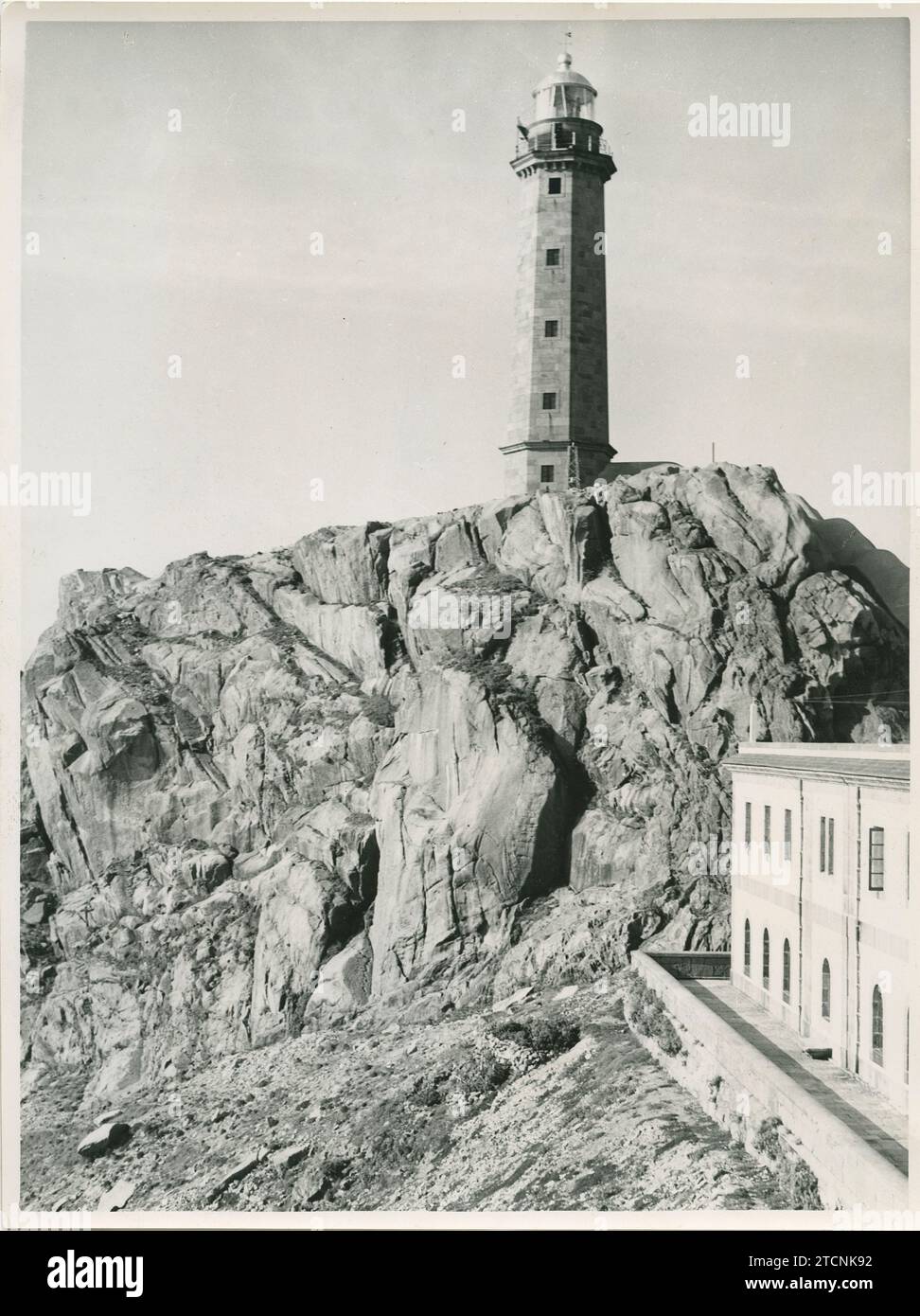 Camariñas (La Coruña), 1958. Cabo Villano Lighthouse, on the coast of ...