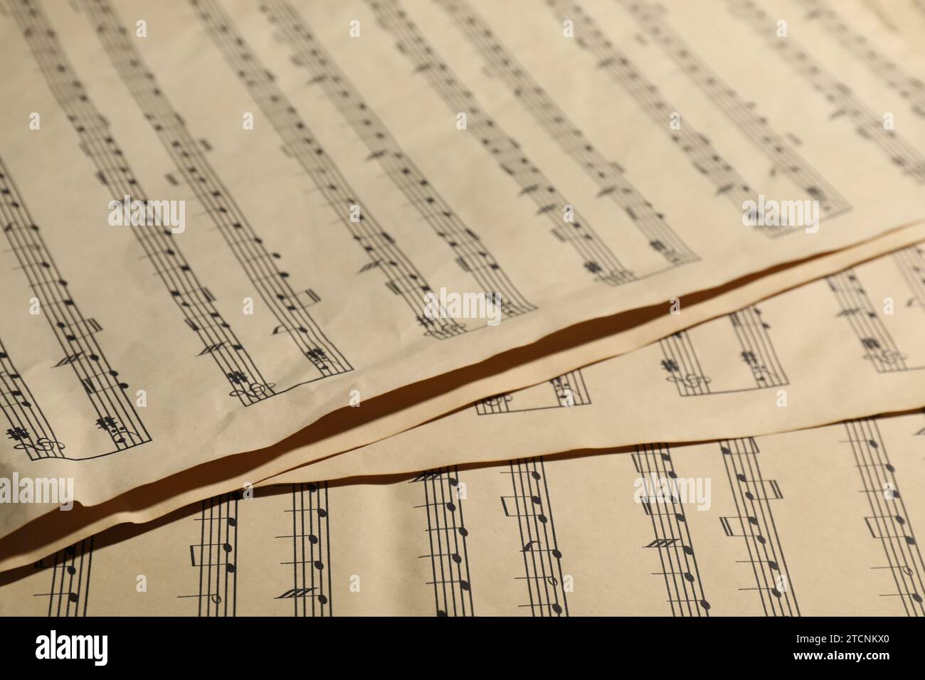 Many old note sheets as background, closeup Stock Photo - Alamy