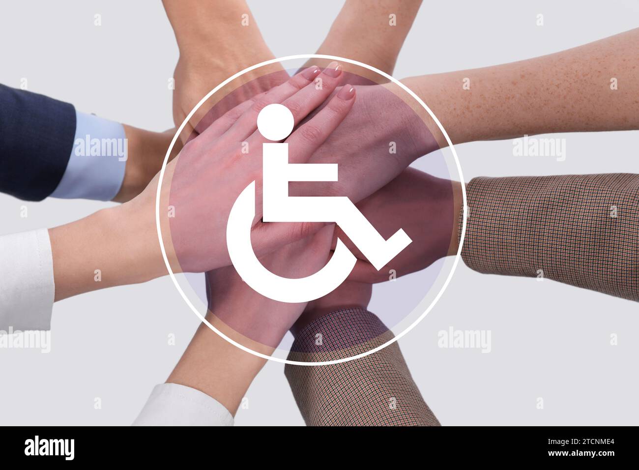 Inclusive workplace culture. International symbol of access. People ...