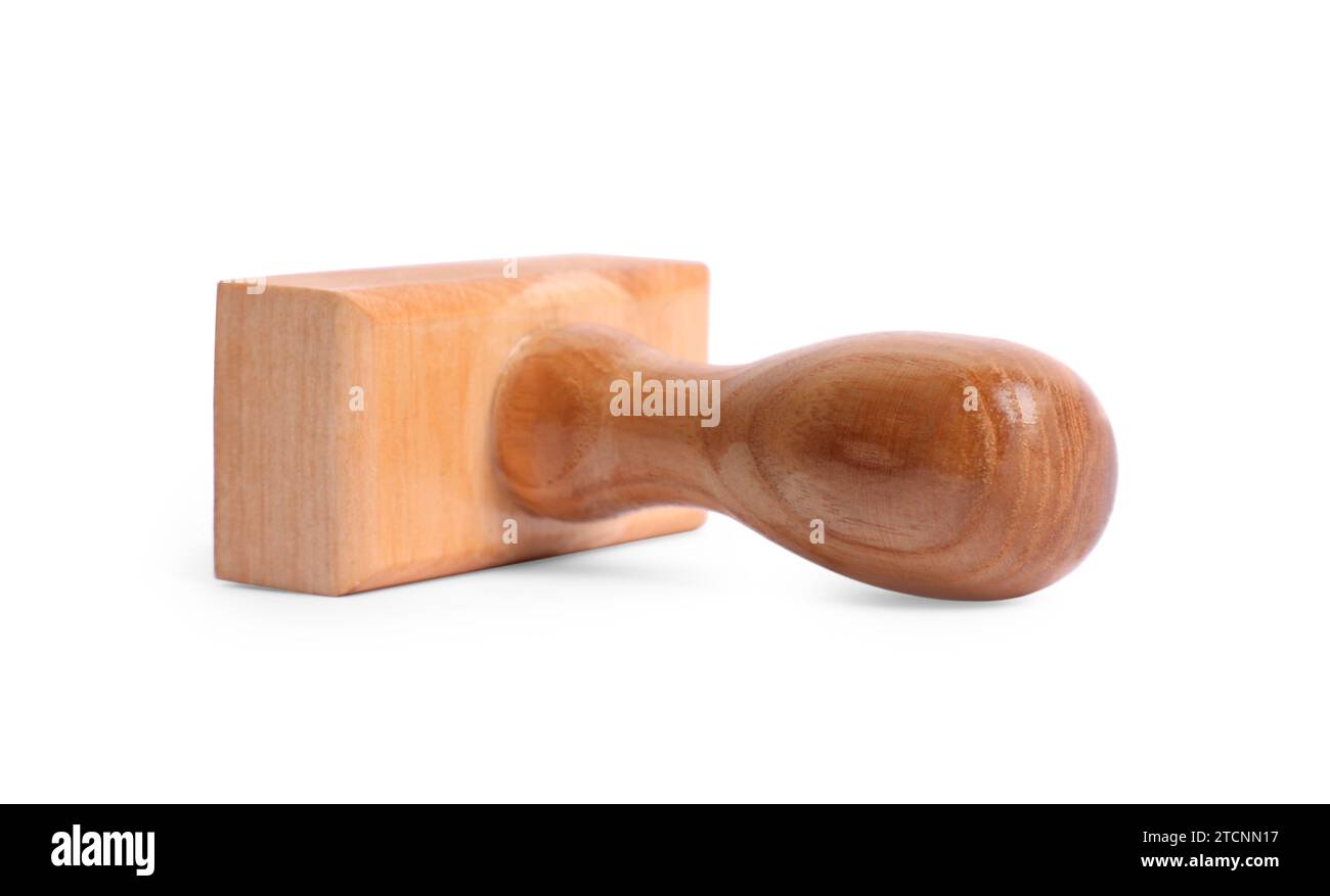 One wooden stamp tool isolated on white Stock Photo - Alamy