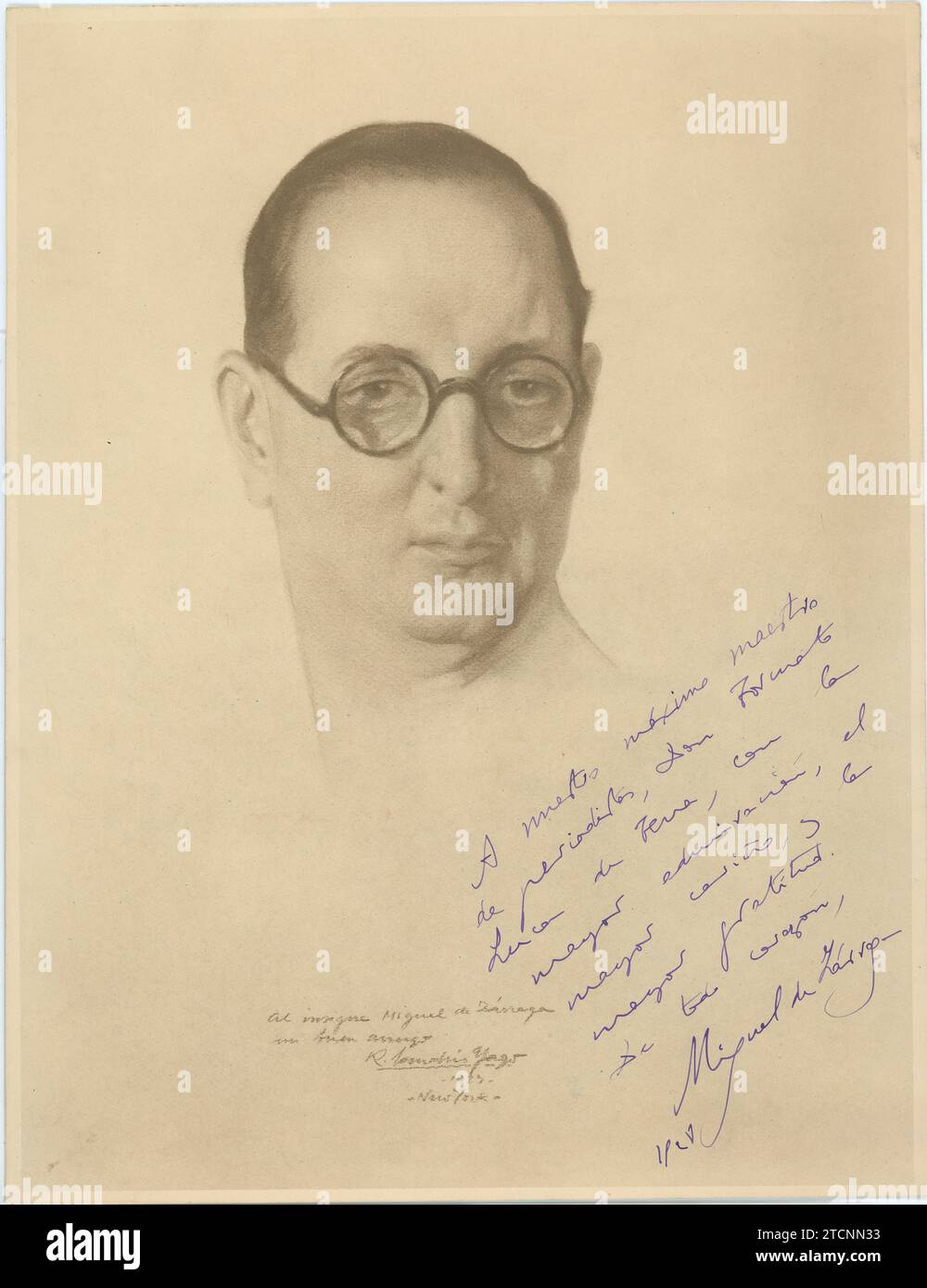 1928. Photograph of the portrait that Rafael Sanchís Yago made of ...