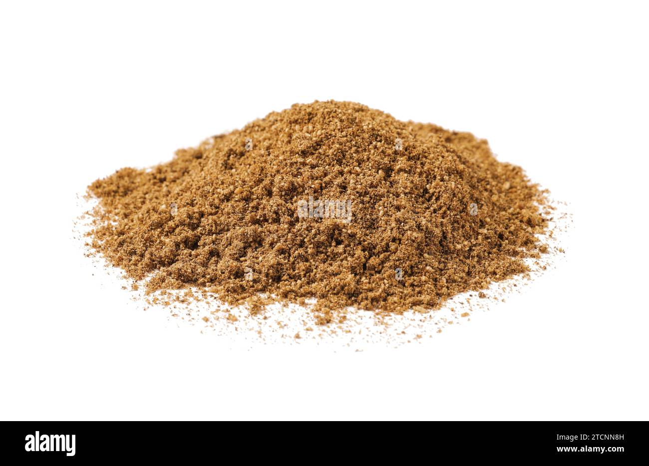 Heap of aromatic caraway (Persian cumin) powder isolated on white Stock ...