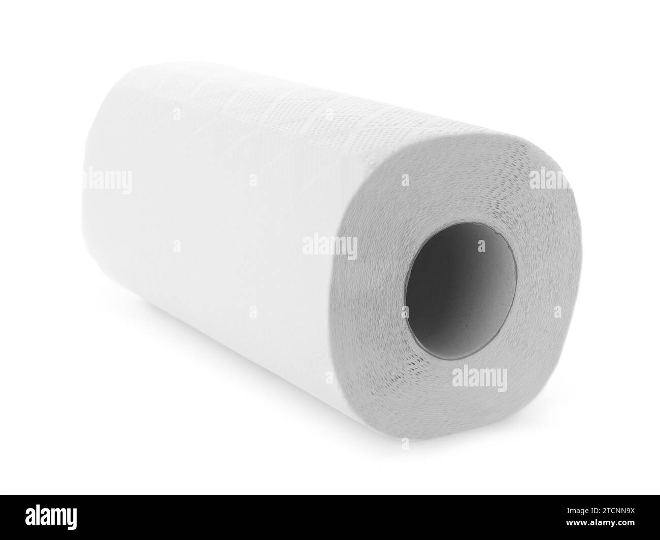 One roll of paper towels isolated on white Stock Photo - Alamy