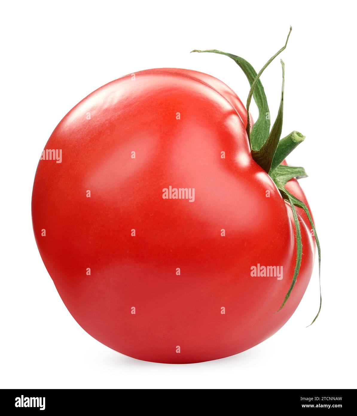 One red ripe tomato isolated on white Stock Photo - Alamy