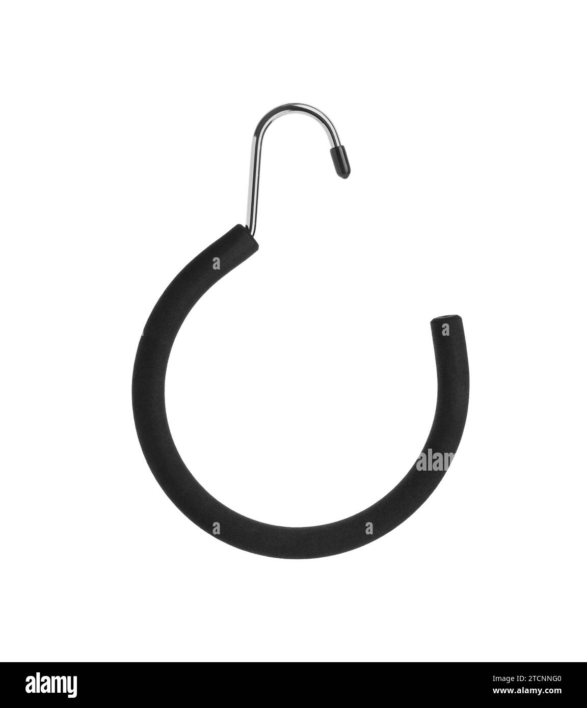 Empty hanger isolated on white. Wardrobe accessory Stock Photo - Alamy