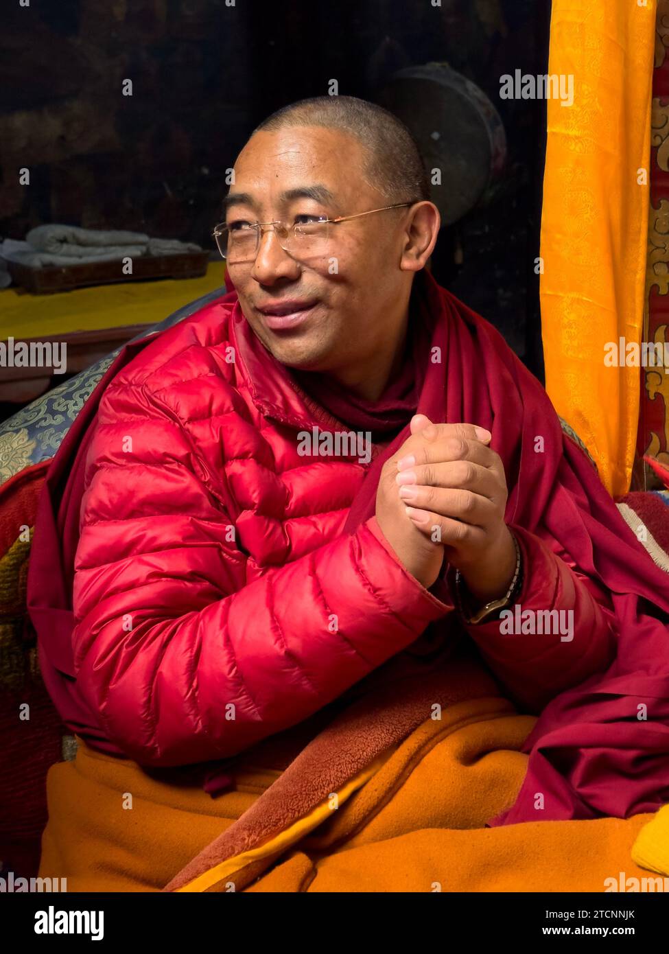The Khenpo of Chode Gonpa, Dragkar Thegchen Ling, in Lo Manthang ...