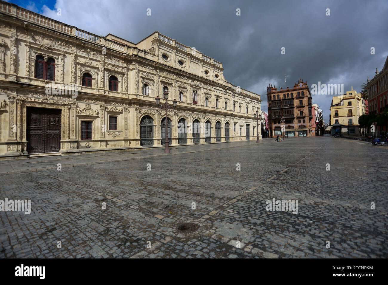Seville, 03/31/2020. The Plaza de San Francisco is empty due to the ...