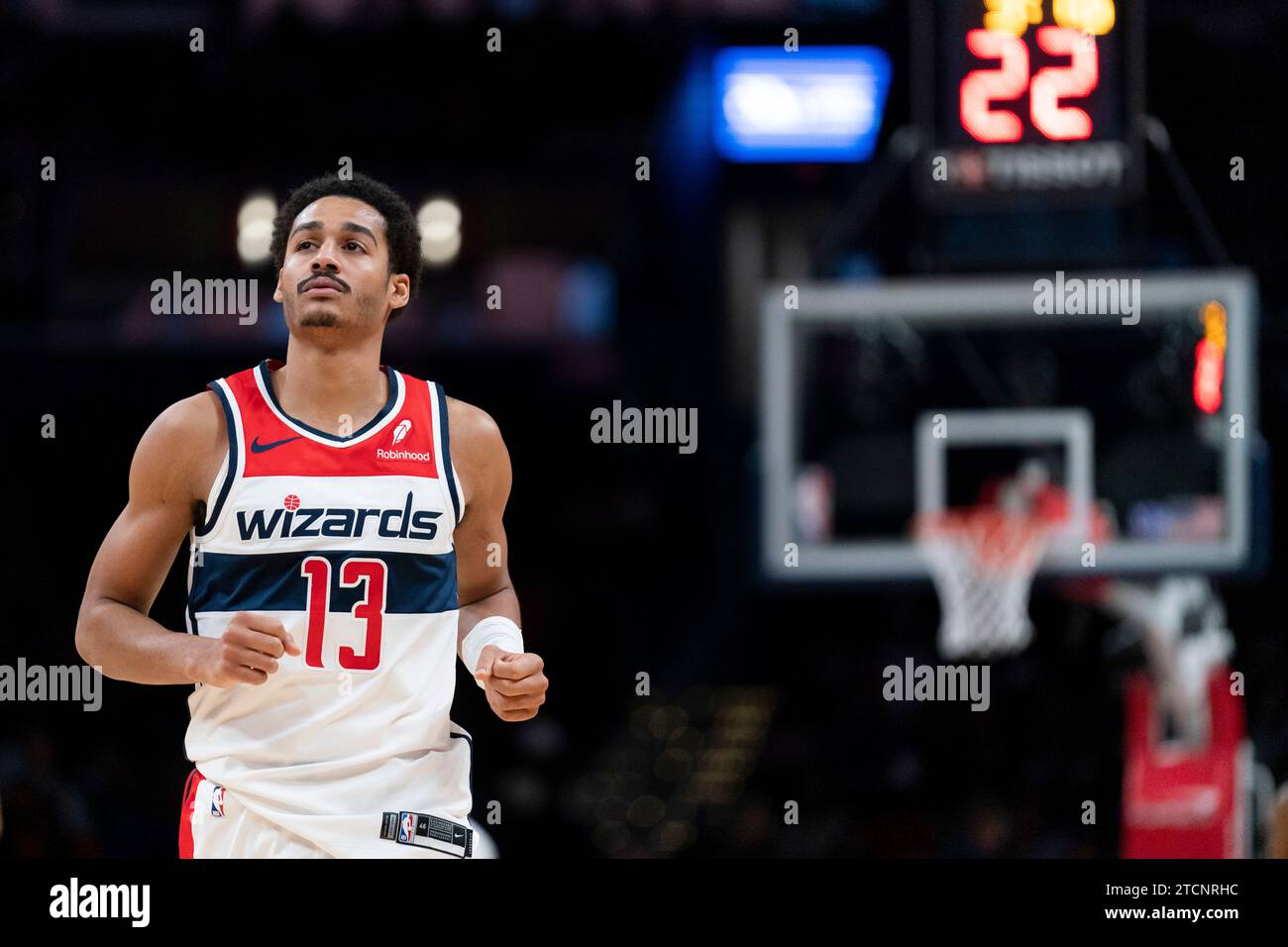 Washington Wizards guard Jordan Poole (13) looks on during the first ...