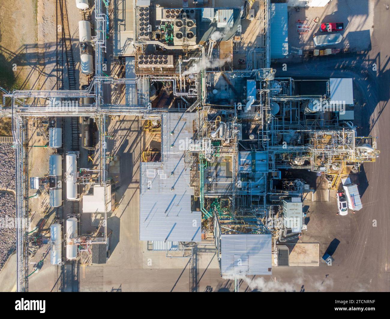 drone images of a large pharmaceutical manufacturing factory with lots ...