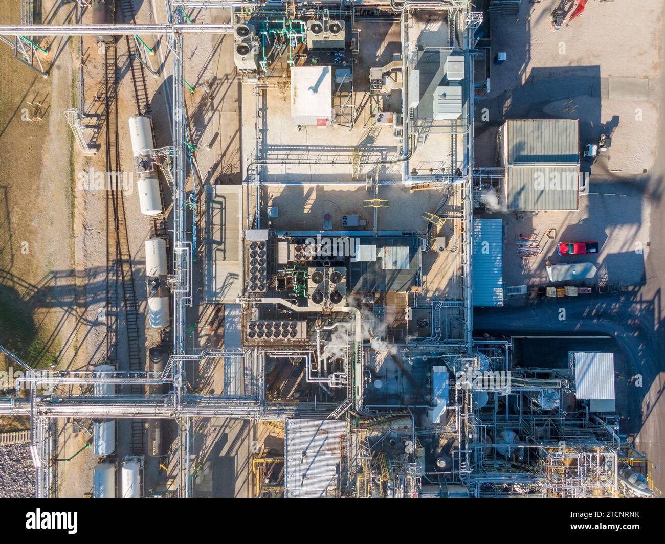 drone images of a large pharmaceutical manufacturing factory with lots ...