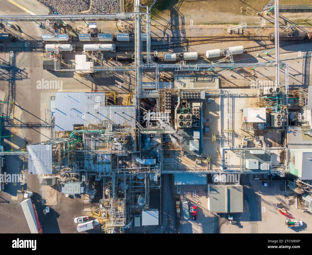 drone images of a large pharmaceutical manufacturing factory with lots ...