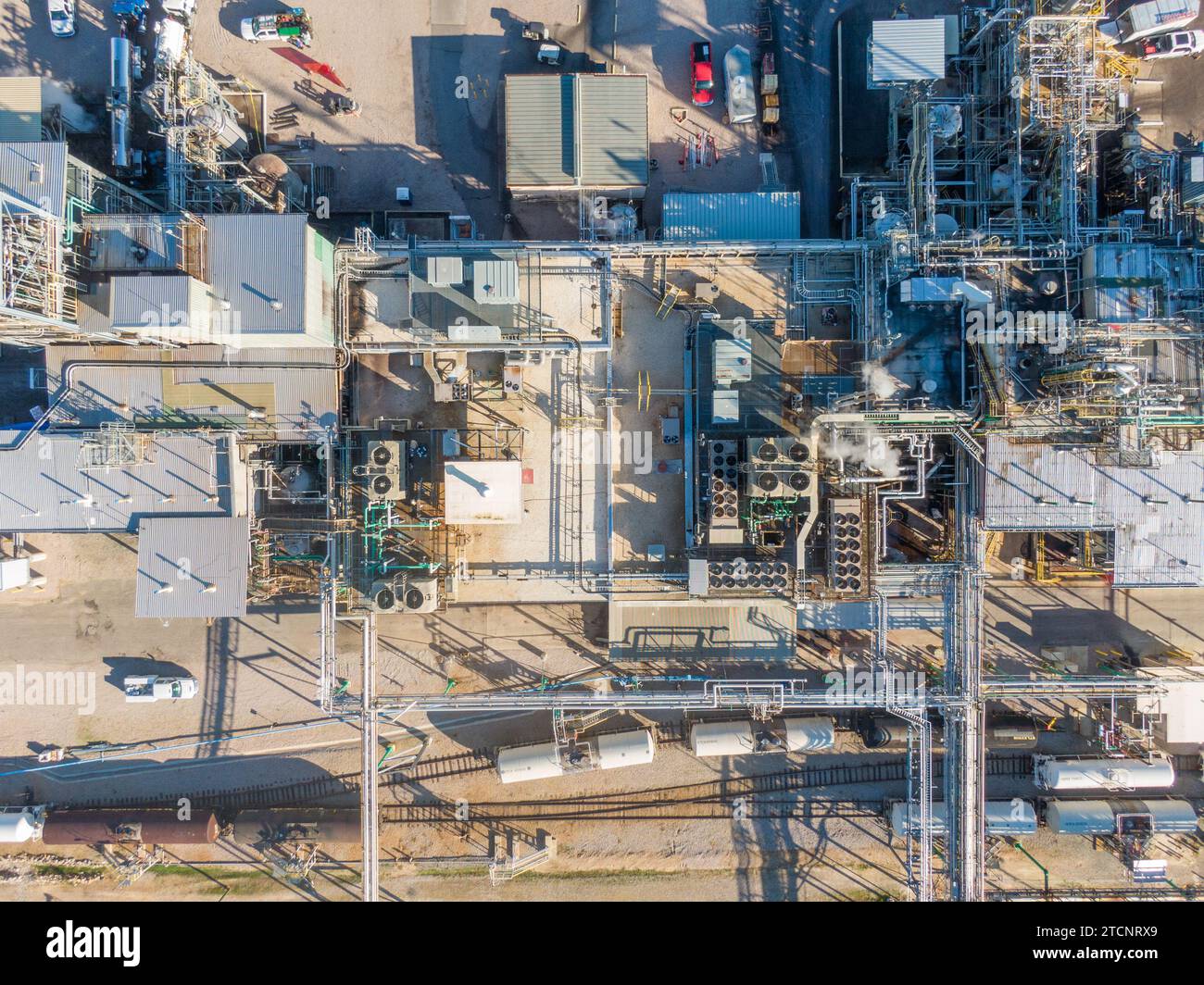 drone images of a large pharmaceutical manufacturing factory with lots ...