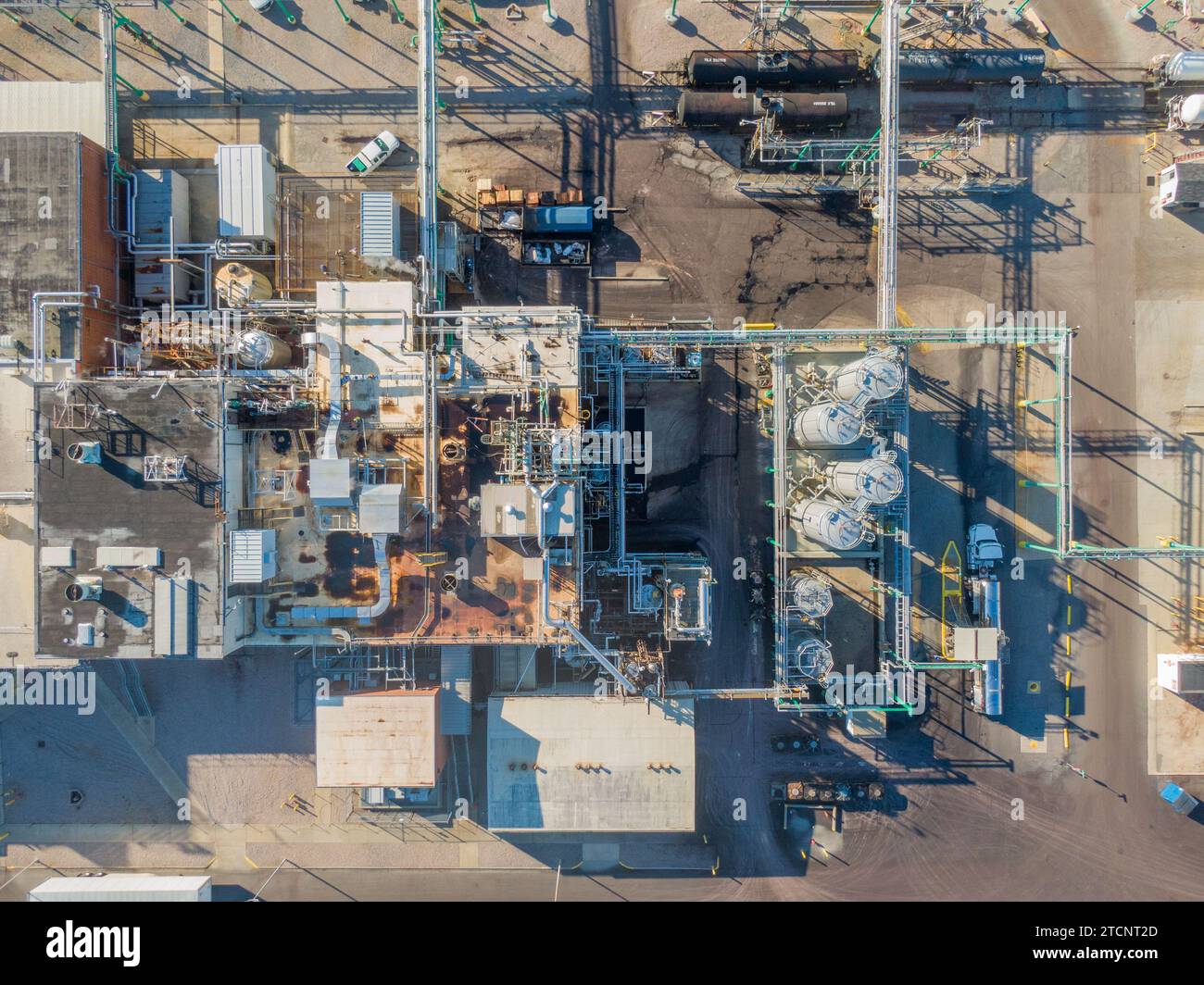 drone images of a large pharmaceutical manufacturing factory with lots ...