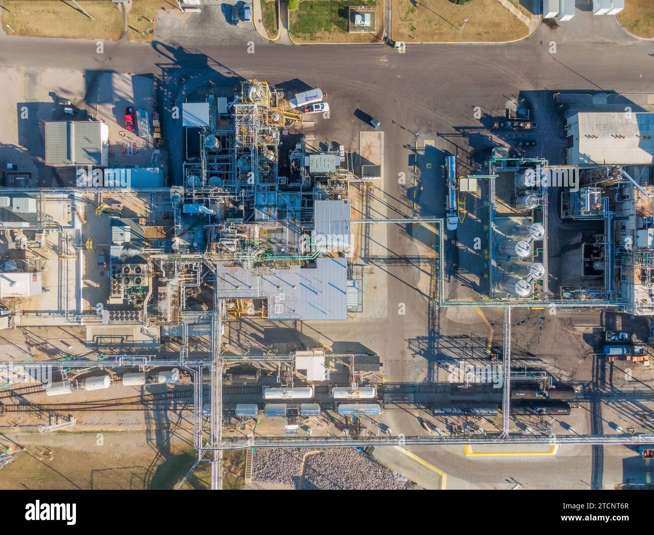 drone images of a large pharmaceutical manufacturing factory with lots ...