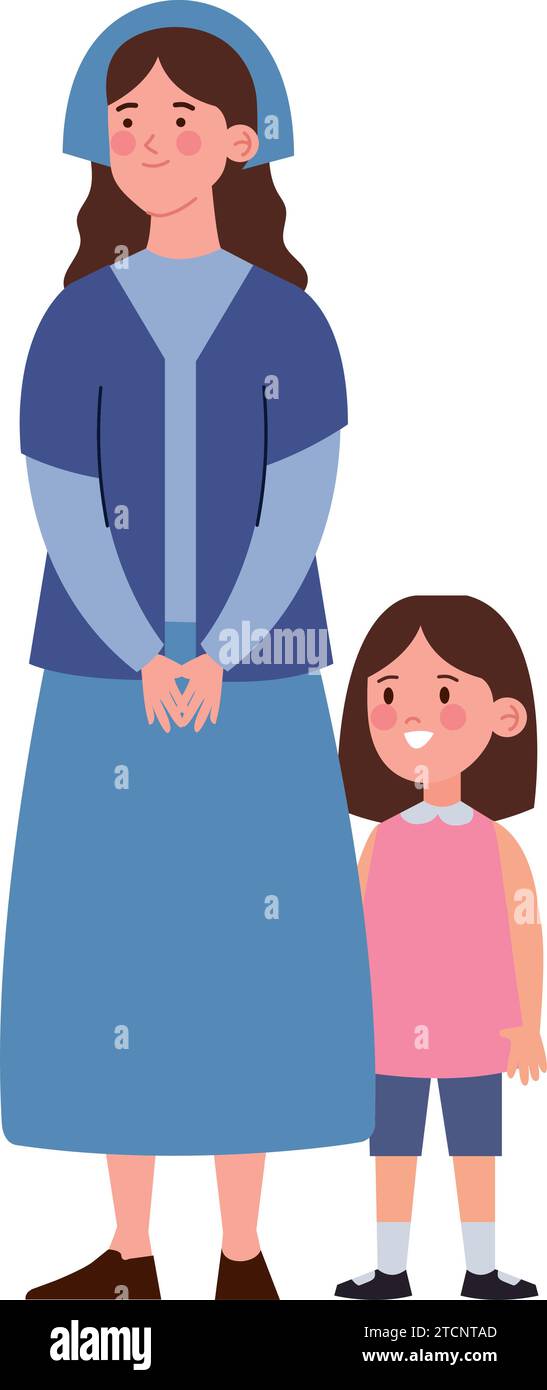 jewish woman and girl illustration Stock Vector Image & Art - Alamy