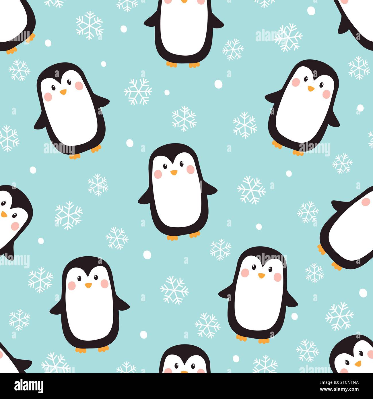 Seamless pattern with cute penguin. Childish background. Vector ...
