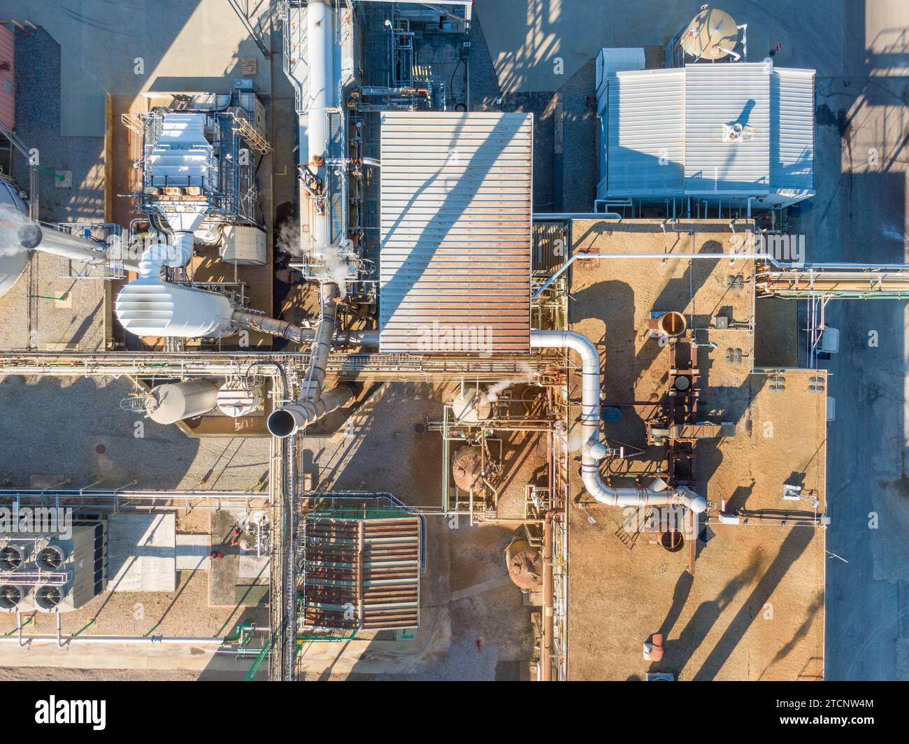 drone images of a large pharmaceutical manufacturing factory with lots ...