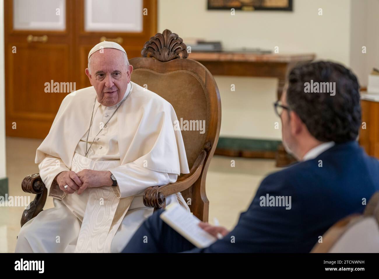 Vatican, 12/13/2022. Interview with Pope Francis at Casa Santa Marta ...
