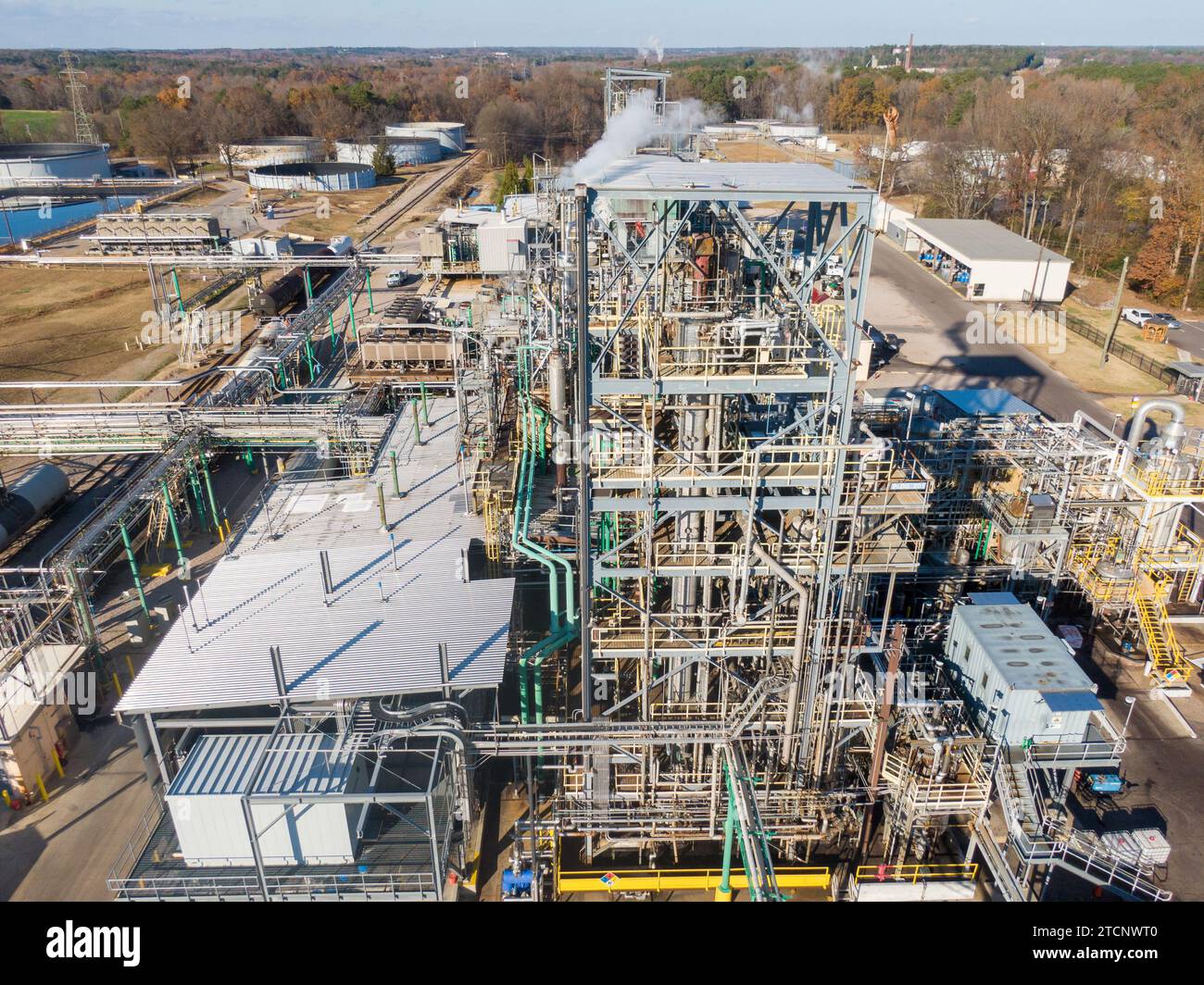 drone images of a large pharmaceutical manufacturing factory with lots ...