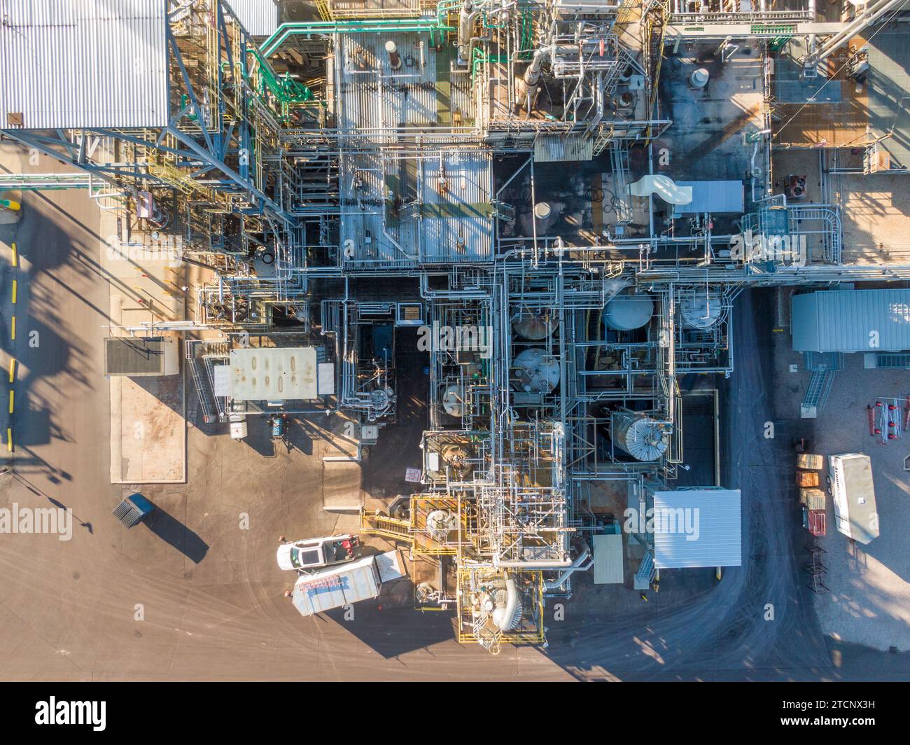 drone images of a large pharmaceutical manufacturing factory with lots ...