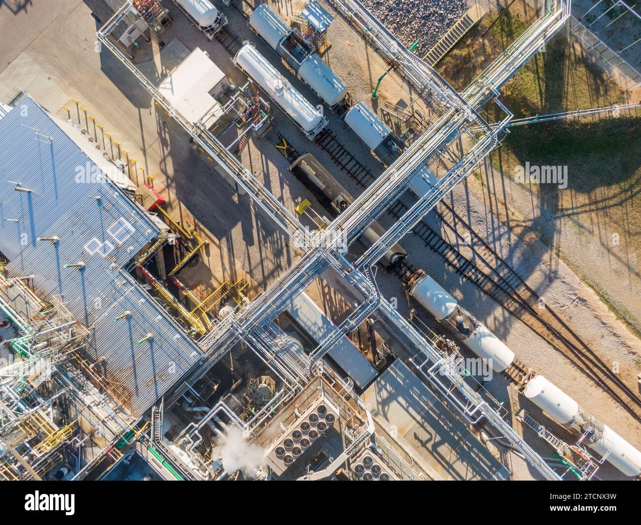 drone images of a large pharmaceutical manufacturing factory with lots ...