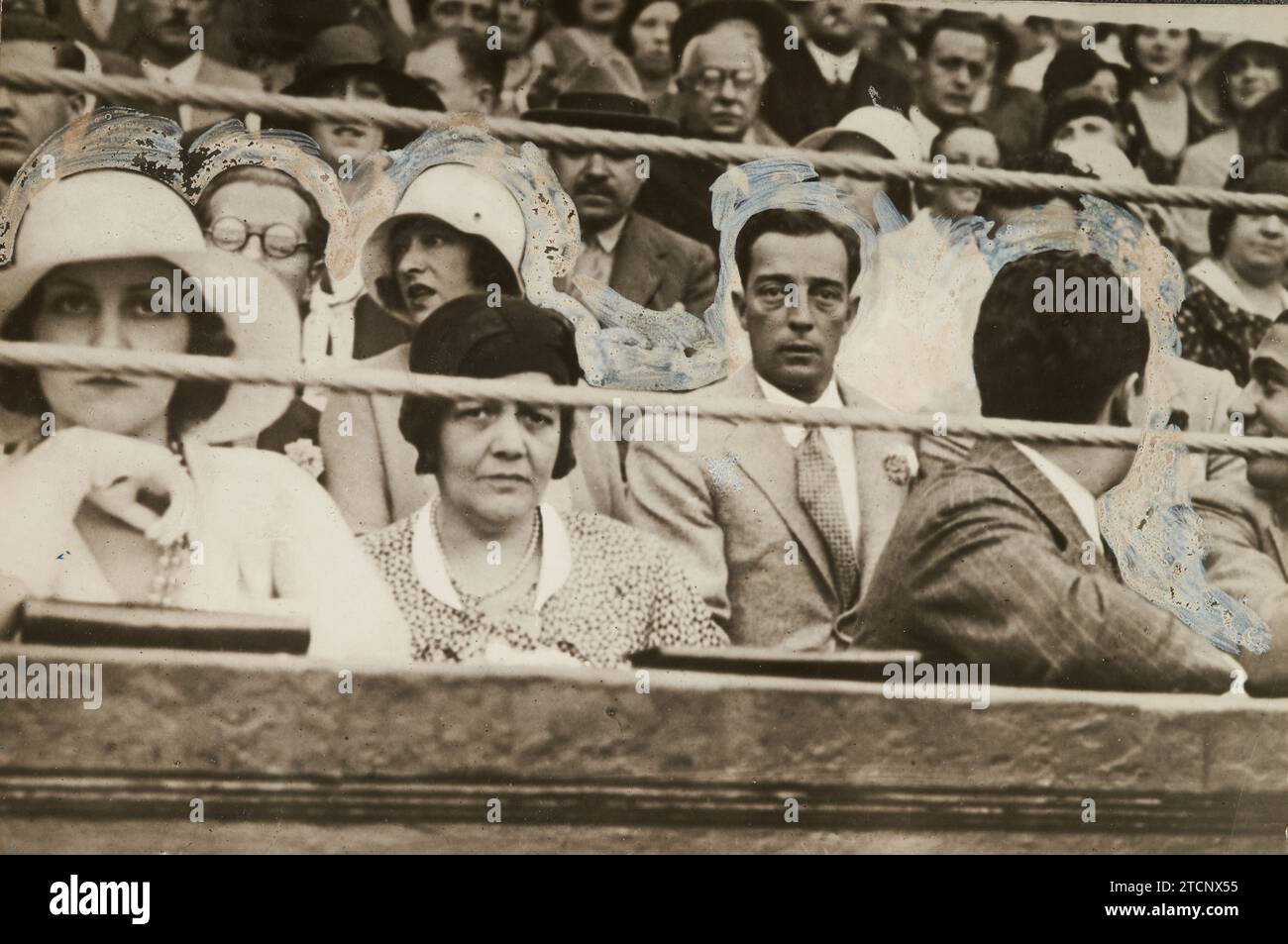 San Sebastián, 1930. The actor Buster Keaton in the bullring. Credit ...