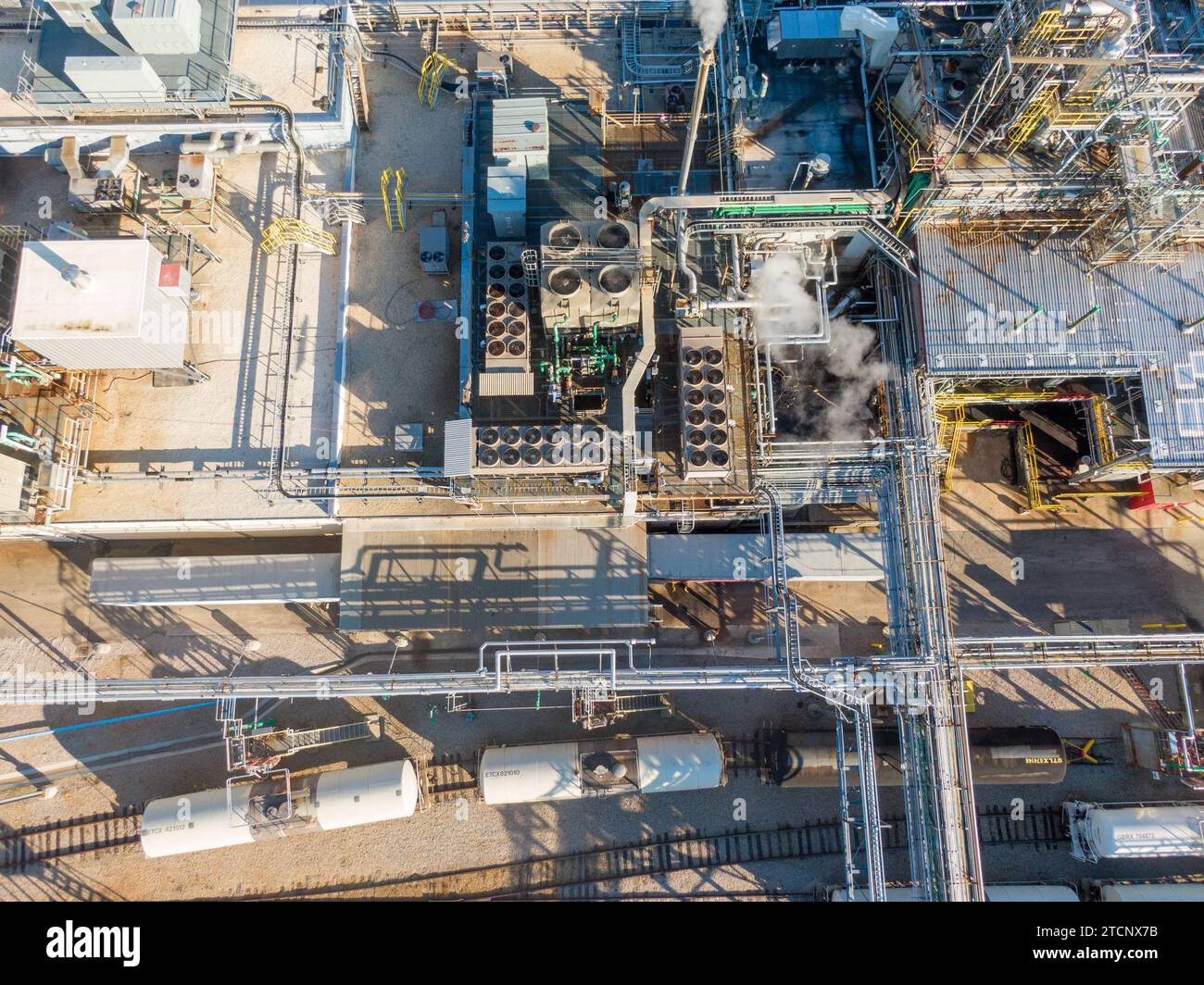 drone images of a large pharmaceutical manufacturing factory with lots ...