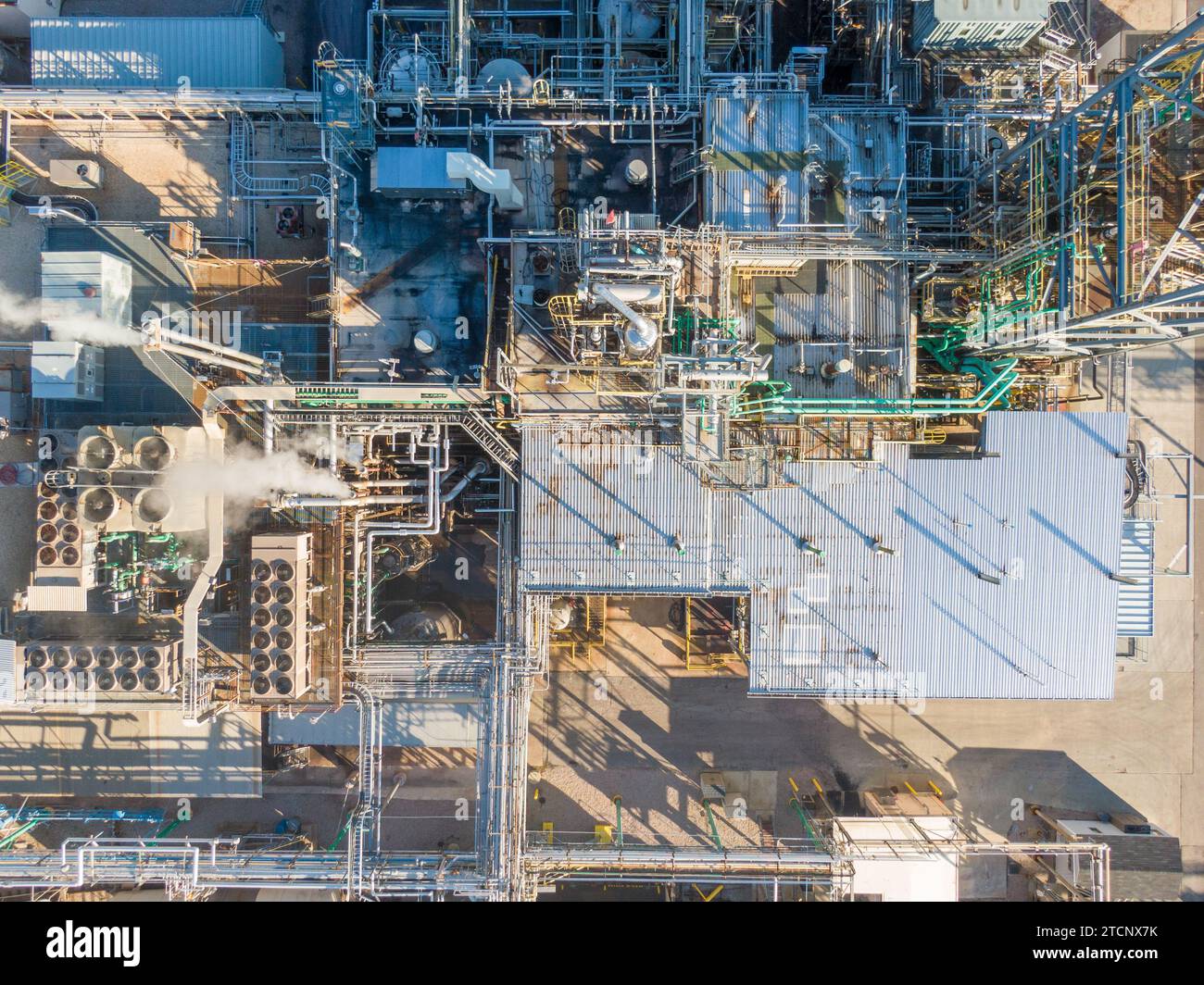 drone images of a large pharmaceutical manufacturing factory with lots ...