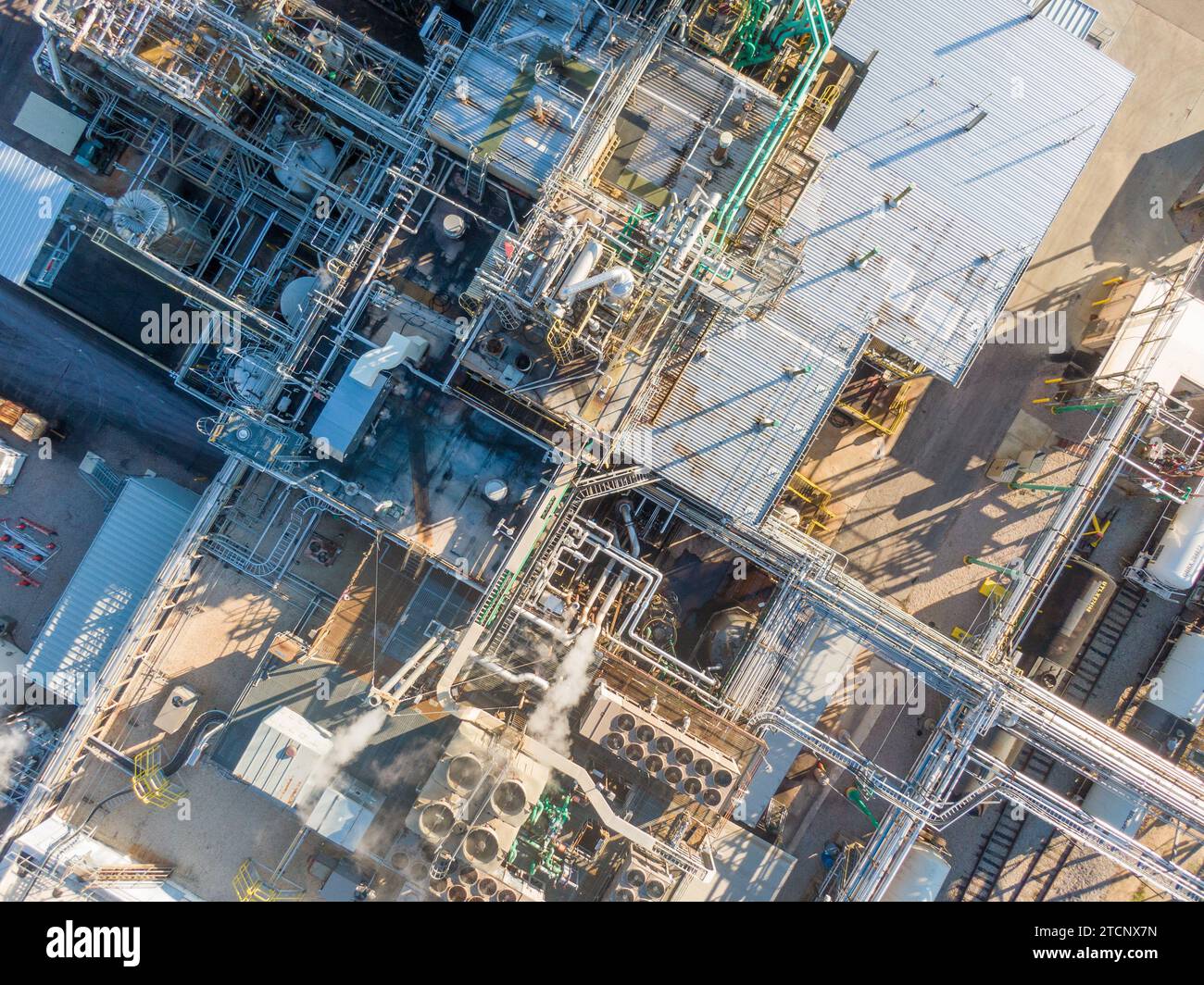 drone images of a large pharmaceutical manufacturing factory with lots ...