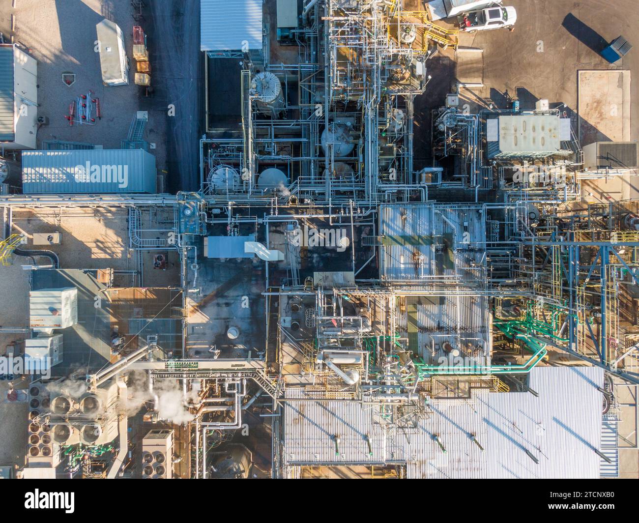 drone images of a large pharmaceutical manufacturing factory with lots ...